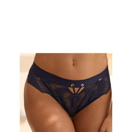 Lascana Damen Lascana String &raquo;Marla&laquo; aus Spitze mit modischer B&auml;nder-Optik blau 36/38