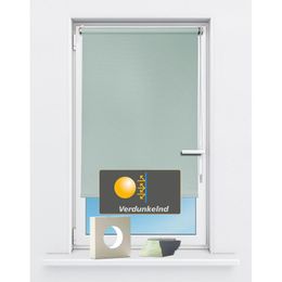 Kutti Seitenzugrollo &raquo;Seitenzugrollo 'Luna', verdunkelnd, Klemmfix, ohne Bohren, Fixma&szlig;&laquo; verdunkelnd ohne Bohren Sichtschutz, Sonnenschutz gr&uuml;n Polyester 