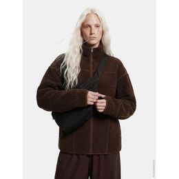 Pieces Damen Pieces Pl&uuml;schjacke &raquo;PCSADIA LS TEDDY JACKET NOOS BC&laquo; Kunstfaser braun XL