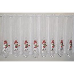 Stickereien Plauen Scheibengardine &raquo;Schneemann&laquo; Stangendurchzug 1 Stk. tlg. bunt Voile, Polyester 30cm, Stangendurchzug, 95cm