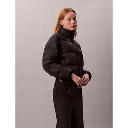 Calvin Klein Jeans Damen Steppjacke &raquo;GRAPHIC LOGO PUFFER JACKET&laquo; Stehkragen, kurze, kastige Passform, wattiert schwarz L (42)