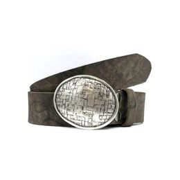 Rettungsring G&uuml;rtel Damen Koppelg&uuml;rtel Vintage-Optik, Vollrindleder grau 80