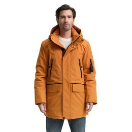 Tom Tailor Herren Tom Tailor Funktionsmantel mit Logo Anh&auml;nger braun L