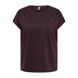 Only Carmakoma Damen Only CARMAKOMA Kurzarmshirt &raquo;CARMOSTER GLITTER S/S TOP JRS NOOS&laquo; Viskosemischung, regular fit S