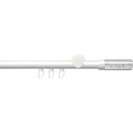 Liedeco Gardinenstange &raquo;Innenlaufgarnitur 20 mm Power Zylinder Acryl&laquo; &Oslash; 2 mm 1 l&auml;ufig-l&auml;ufig Fixma&szlig; Gardinenstange Komplett wei&szlig; Aluminium B/L: 120cm &Oslash; 2mm, 1