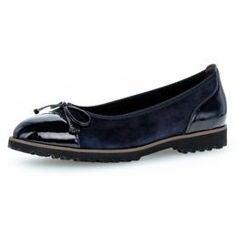 Gabor Damen Ballerina Flats, Chunky Slipper mit komfortablem Gummieinfass blau 35