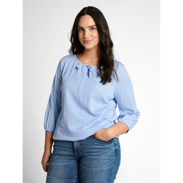 Tom Tailor Plus Damen Tom Tailor PLUS T-Shirt mit elastischem B&uuml;ndchen blau 44
