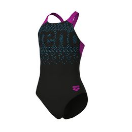 arena M&auml;dchen Badeanzug &raquo;G arena PAINTERLY SWIMSUIT V BACK&laquo; mit UV-Schutz UPF50+, aus MaxFit Eco Material, in Stretchmaterial schwarz 152, N-Gr