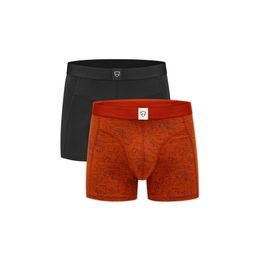 A-dam Boxershorts 'Ginger Scoutmap' Herren Gr&ouml;&szlig;e M rostrot / schwarz