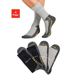 John Devin Damen Funktionssocken &raquo;Herrensocken mit Komfortb&uuml;ndchen&laquo; Packung, 4 Stk. tlg. mit Sohlen &uuml;ber Zehen und hoch Fersenpl&uuml;sch grau 39-42