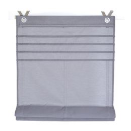 Kutti Raffrollo &raquo;Kessy Biese&laquo; mit Hakenaufh&auml;ngung ohne Bohren halbtransparent, Baumwolle, Polyester, Hakenaufh&auml;ngung grau Obermaterial: 65% Baumwolle, 35% 