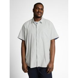 Tom Tailor Plus Herren Tom Tailor PLUS Kurzarmhemd mit Minimalprint - Gro&szlig;e Gr&ouml;&szlig;en wei&szlig; XXL, N-Gr