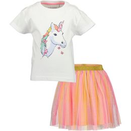Blue Seven M&auml;dchen Shirt & Rock Set, 2 tlg. mit tollem Einhorn-Frontmotiv bunt 122