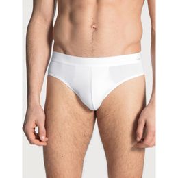 Calida Herren Calida Slip &raquo;Cotton Code&laquo; Baumwoll-Mix, elastisch, ohne Eingriff, Single Jersey, weich wei&szlig; S (46/48)