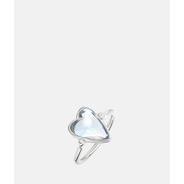 Liebeskind Berlin Damen Fingerring &raquo;Schmuck Geschenk Glass Heart Ring&laquo; mit Glasstein silber 54, Edelstahl, 2mm