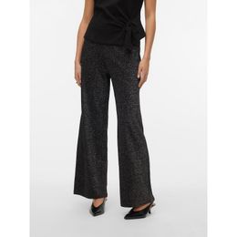 V&eacute;ro Moda Vero Moda Damen Schlupfhose &raquo;VMBERLIN MW WIDE GLITTER PANT NOOS&laquo; Sommerhose schwarz M (38), L&auml;nge 30