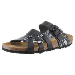 Aniston Shoes Damen Aniston SHOES Pantolette Sommerschuh, Schlappen mit verstellbaren Schnallen schwarz-wei&szlig; 41