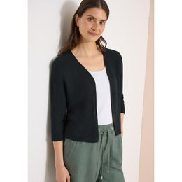 Cecil Damen Shirtjacke Offene 3/4-Arm Jacke im Ajour-Look schwarz XL (44)