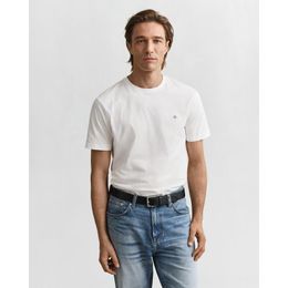 Gant Herren T-Shirt &raquo;REG SHIELD SS T-SHIRT&laquo; mit Logostickerei auf der Brust wei&szlig; XL