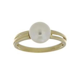 Firetti Damen Goldring &raquo;Schmuck Geschenk Gold 333 Teilweise mehrreihig, massiv&laquo; mit S&uuml;&szlig;wasserzuchtperle gold 16, Gelbgold 333 Perlen