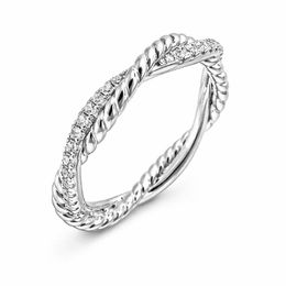 Firetti Damen Fingerring &raquo;Schmuck Geschenk Silber 925 Damenring verdrehte und geflochtene Optik&laquo; mit Zirkonia (synth.) 54, Silber 925 (Sterlingsilber)