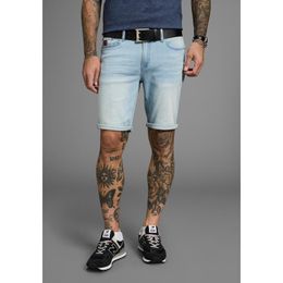 Bruno Banani Herren Jeansshorts &raquo;Hutch-Shorts&laquo; gerade geschnittene kurze Beine, niedrige Leibh&ouml;he blau 31, L&auml;nge 32