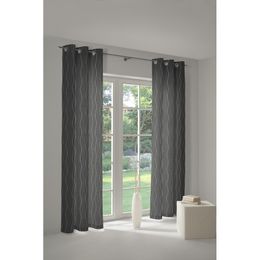 WIRTH Vorhang &raquo;Sepino&laquo; &Ouml;sen 1 Stk. tlg. grau Jacquard, Obermaterial: 75% Polyester, 25% Baumwolle 150cm, &Ouml;sen, 132cm