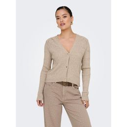 Only Damen Only Strickjacke &raquo;ONLKATIA LS CABLE V-NECK CARDIGAN CC KNT&laquo; braun XL