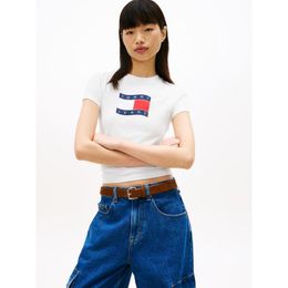 Tommy Jeans Damen T-Shirt &raquo;TJW SLIM WAVY FLAG TEE EXT&laquo; mit Rundhalsausschnitt S (36)