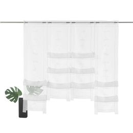 Weckbrodt-Gardinen Scheibengardine &raquo;Selina&laquo; Stangendurchzug 1 Stk. tlg. Hochraff, Gardine, Voile, echte Stickerei, transparent, Store wei&szlig; Voile, Polyester 120cm, 