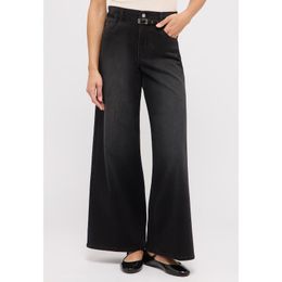 Angels Damen Angels Relax-fit-Jeans &raquo;LIVA BELT&laquo; mit sehr weitem Bein und G&uuml;rtel grau 40, L&auml;nge 32
