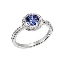 Firetti Damen Fingerring &raquo;Schmuck Geschenk Silber 925 Silberring blau glitzernd&laquo; mit Zirkonia (synth.) blau 56, Silber 925 (Sterlingsilber), 2mm