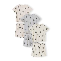 MINOTI Schlafanzug M&auml;dchen Gr&ouml;&szlig;e 68/74 creme / graumeliert / offwhite