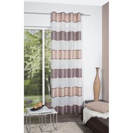 Home Wohnideen Vorhang &raquo;WALTER&laquo; &Ouml;sen 1 Stk. tlg. &Ouml;senschal WALTER Querstreifen braun Polyester 145cm, &Ouml;sen, 140cm