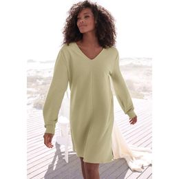 s.Oliver Damen s.Oliver Sweatkleid Ohne Tasche Langarmkleid aus Ripp-Qualit&auml;t mit Teilungsnaht, Loungewear gr&uuml;n 44/46, N-Gr