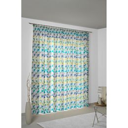 WIRTH Vorhang &raquo;Berlare&laquo; Kr&auml;uselband 1 Stk. tlg. blau Jacquard, Baumwolle, Polyester 145cm, Kr&auml;uselband, 132cm
