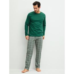 Calida Damen Calida Schlafanzug &raquo;Relax Imprint 2&laquo; 2 Langarm-Shirt & Hose mit geradem Bein S (46/48)