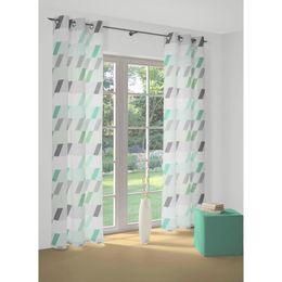 WIRTH Vorhang &raquo;Bray&laquo; &Ouml;sen 1 Stk. tlg. gr&uuml;n Jacquard, Baumwolle, Polyester 145cm, &Ouml;sen, 132cm