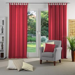 WIRTH Vorhang &raquo;LANGWASSER&laquo; Schlaufen 1 Stk. tlg. rot Jacquard, Polyacryl, Polyester 145cm, Schlaufen, 135cm