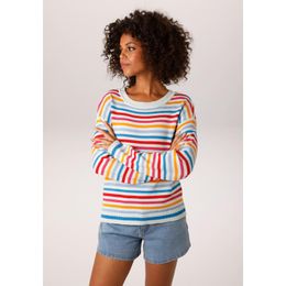 Aniston Casual Damen Aniston CASUAL Strickpullover mit farbenfrohen Ringeln 40