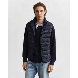 Gant Herren Steppweste &raquo;LIGHT DOWN VEST&laquo; Stehkragen, leicht, 2-Wege Rei&szlig;verschluss blau M