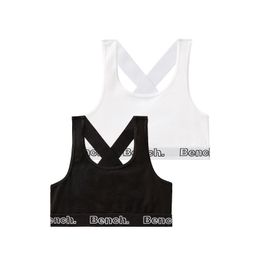 Bench. M&auml;dchen Bustier Packung, 2 Stk. mit weichem Webbund schwarz-wei&szlig; 182, N-Gr