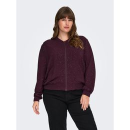 Only Carmakoma Damen Only CARMAKOMA Blouson &raquo;CARJOSEE METTA LIFE LS BOMBER WVN&laquo; mit Glitzer Effekt lila 44