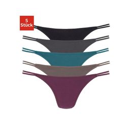 Vivance Damen String 5er-Pack, aus elastischer Baumwolle bunt 44/46