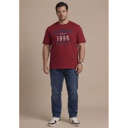 Man's World Plus Herren Rundhalsshirt &raquo;auch in Grosse Gr&ouml;&szlig;en bis Gr. 7XL &Auml;rmel-Fit&laquo; regular fit, Kurzarm, casual, f&uuml;r Fr&uuml;hling und Sommer rot XXL (60/