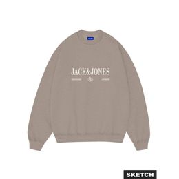 Jack & Jones Jack & Jones Herren Sweatshirt &raquo;JORFREDERIKSBERG BRANDING SWEAT CN FST&laquo;, Baumwollmischung, regular fit beige XL