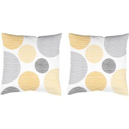 Home Wohnideen Dekokissen &raquo;BORDEN&laquo; Kissenh&uuml;lle ohne F&uuml;llung, 2 St&uuml;ck gelb Polyester B/L: 50cm x 50cm, 2 Stk.