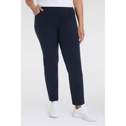 KjBRAND Damen KjBRAND Schlupfhose &raquo;Schlupfhose Susie in Bi-Stretch, Kammgarnoptik&laquo; Sommerhose, ideal f&uuml;r kr&auml;ftige Oberschenkel blau 48, N-Gr