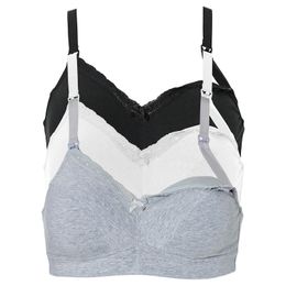 bonprix Damen bonprix Still-BH Packung, 3 Stk. im praktischen 3er Pack, mit Clip-Verschl&uuml;ssen, aus Baumwollqualit&auml;t schwarz 85, Cup C