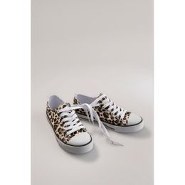 Aniston Shoes Damen Aniston SHOES Sneaker Freizeitschuh, Sneaker mit klassischen umlaufenden schwarzen Streifen braun 38 (5)